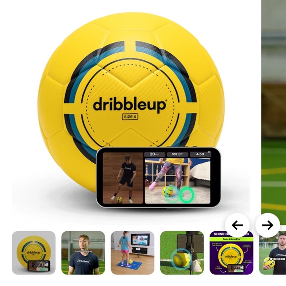 dribbleu | Other | Nwt Yellow Dribble Up Smart Soccer Ball Size 5 ...